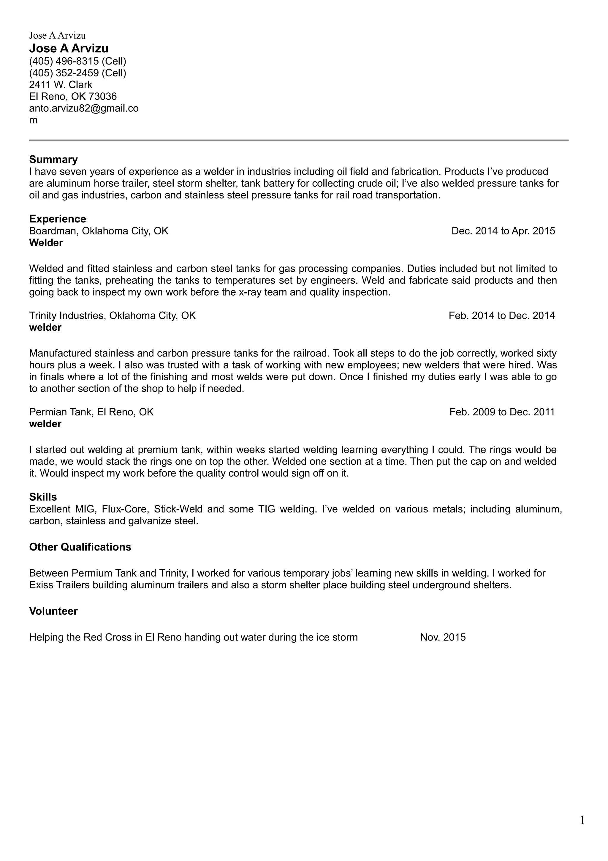 Jose Arvizu Resume (1) | RTF