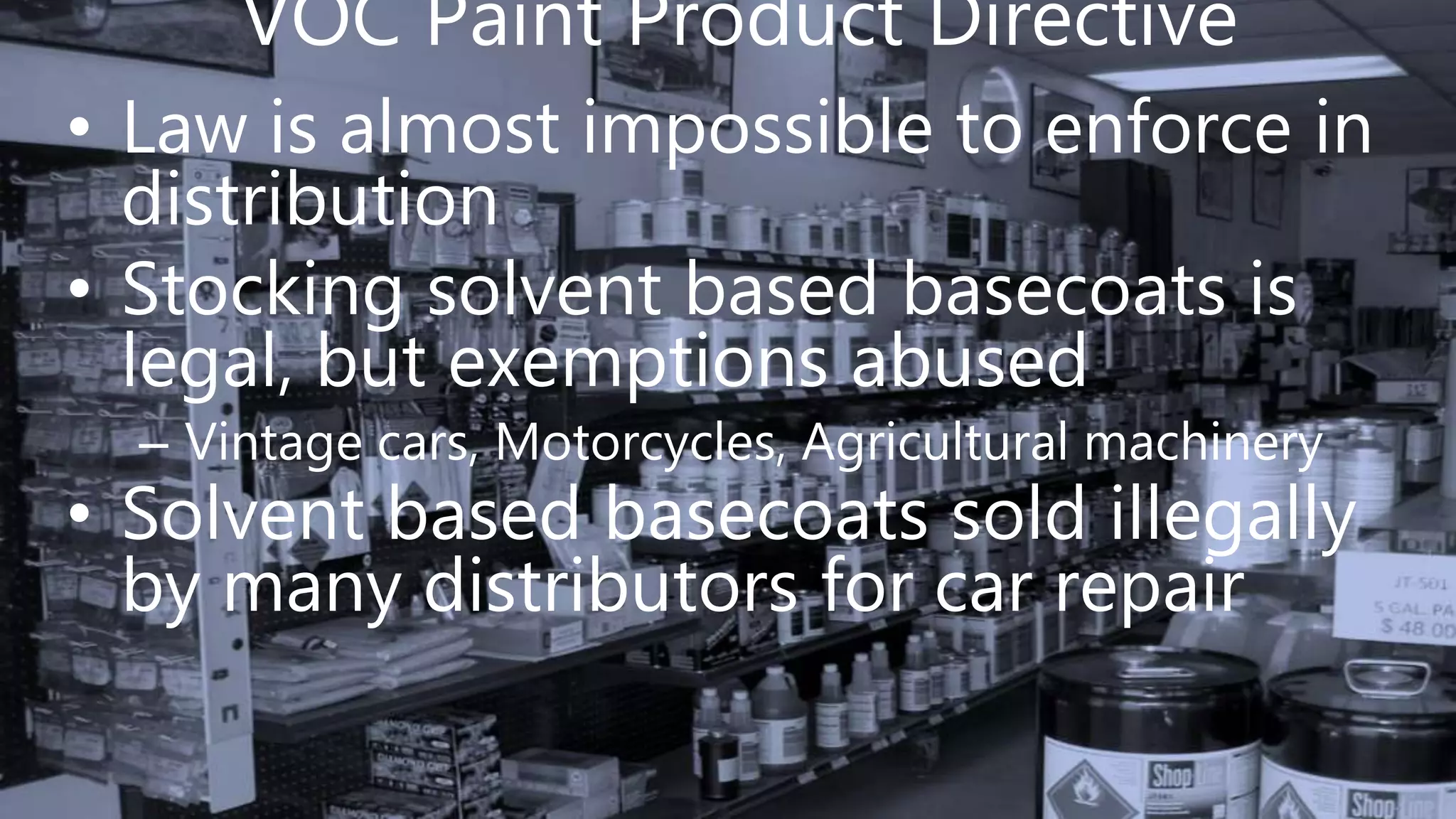 BCF solvent abuse in the uk vehicle refinish sector | PPT