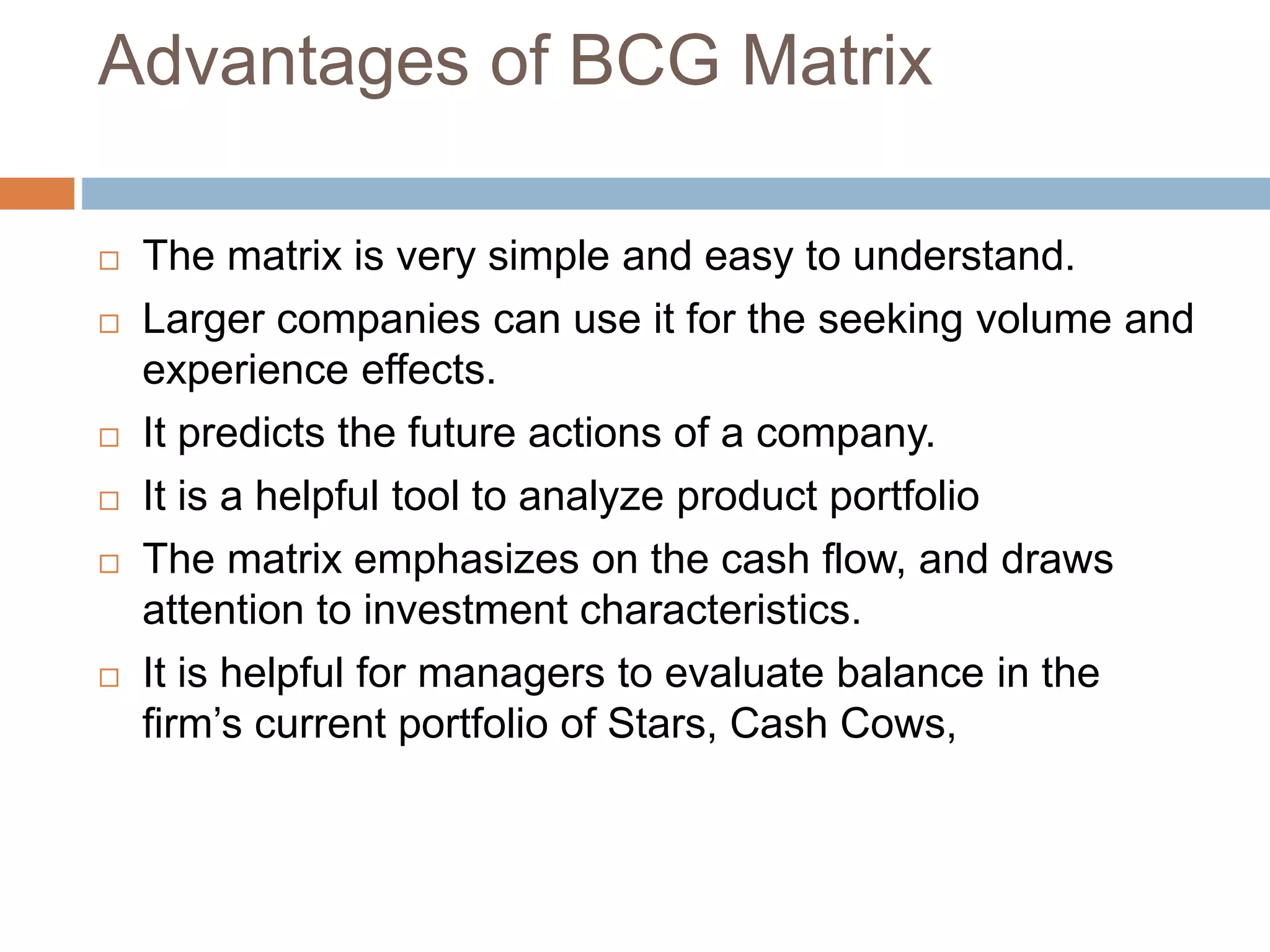 BCG Matrix 2X2 Matrix porfolio management | PPTX