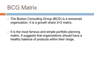 BCG Matrix 2X2 Matrix porfolio management | PPT