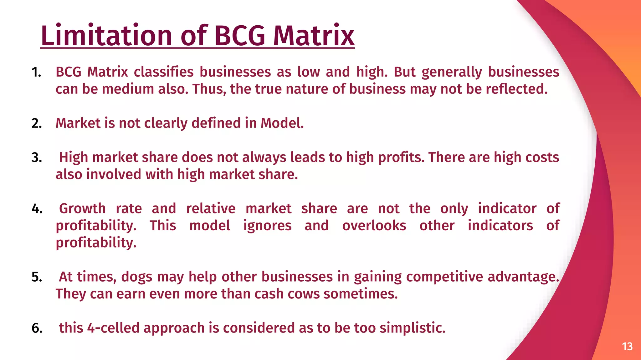 BCG Model: concept, elements and limitations | PPT