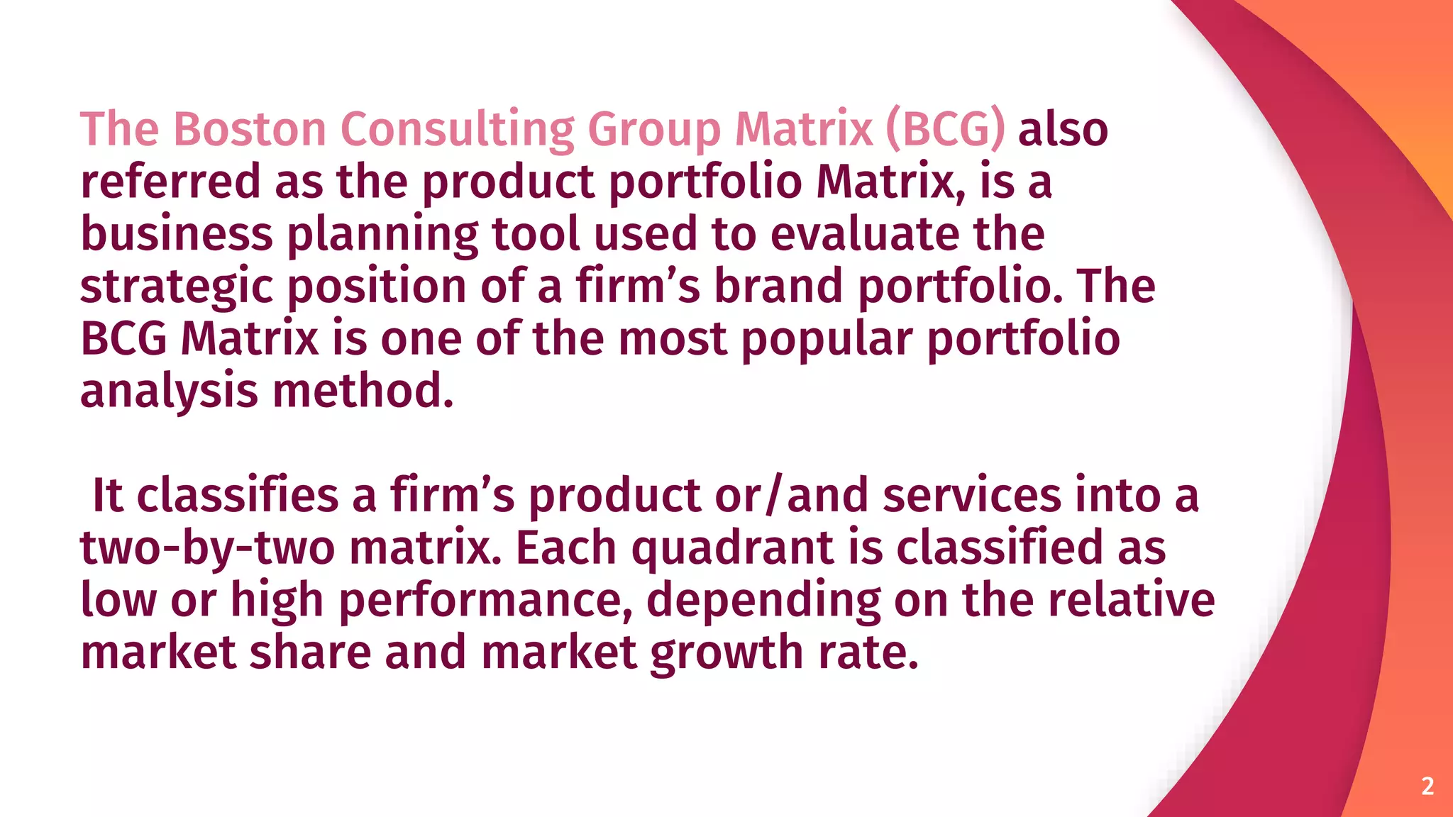 BCG Model: concept, elements and limitations | PPT