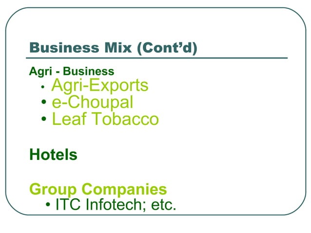 BCG Matrix for ITC Ltd | PPT