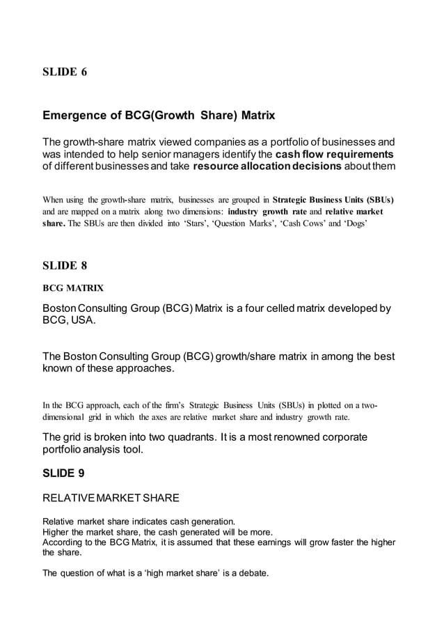 BCG matrix(word) | PDF