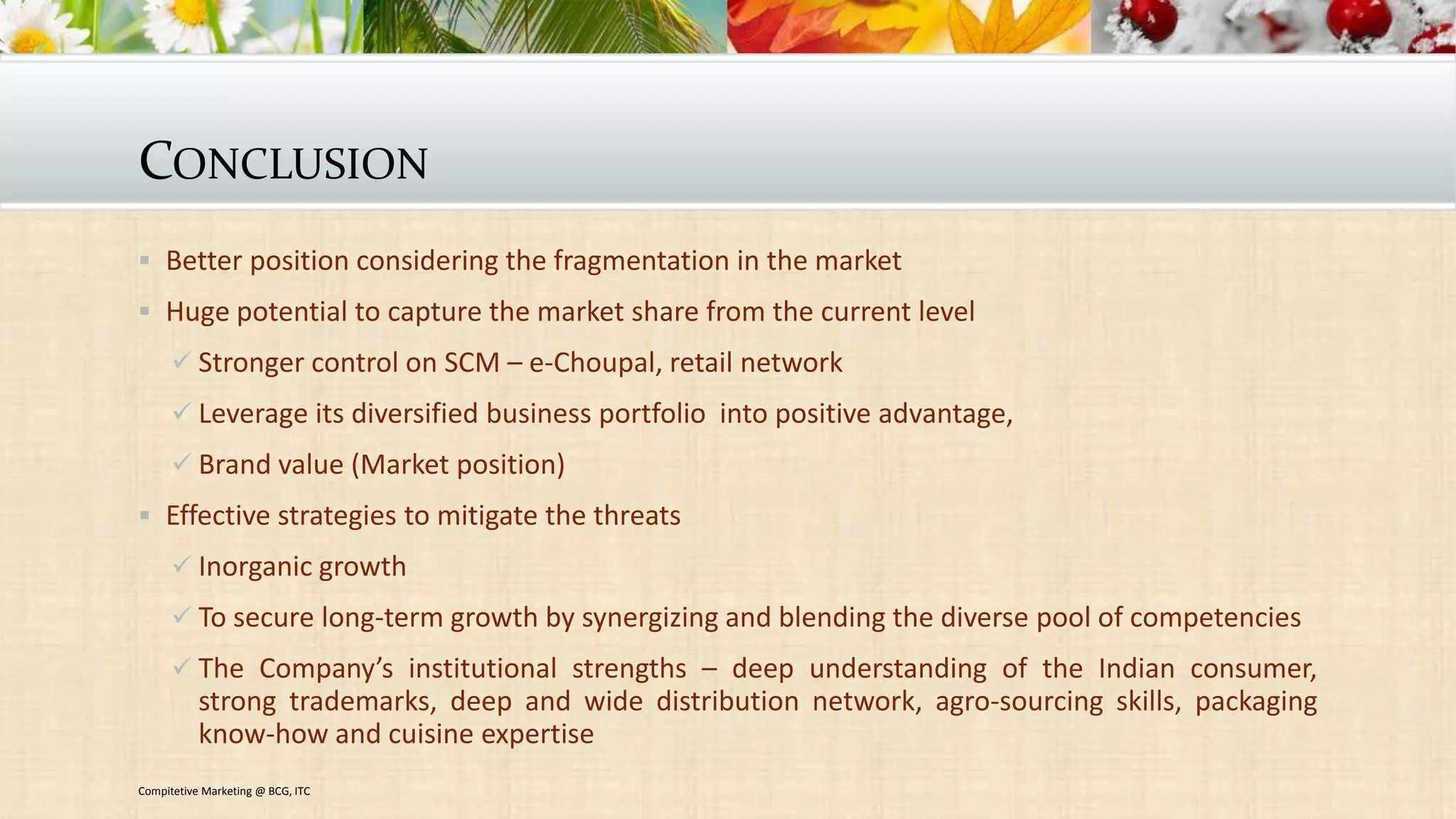 Bcg Matrix of ITC Ltd. | PPTX