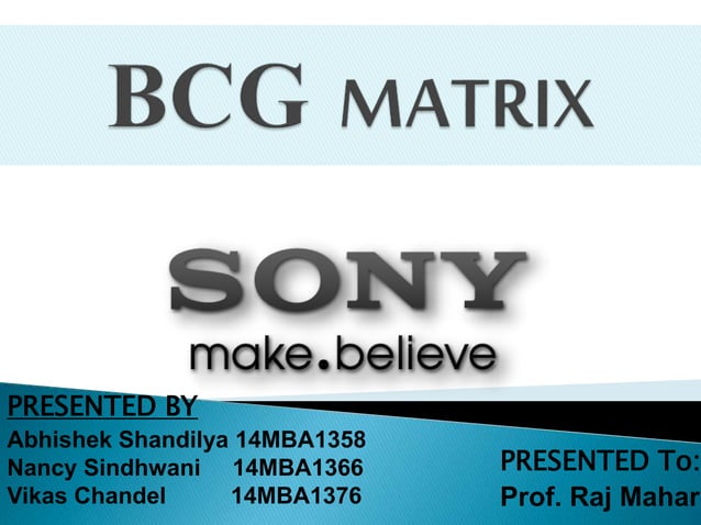 Sony BCG MATRIX | PPT