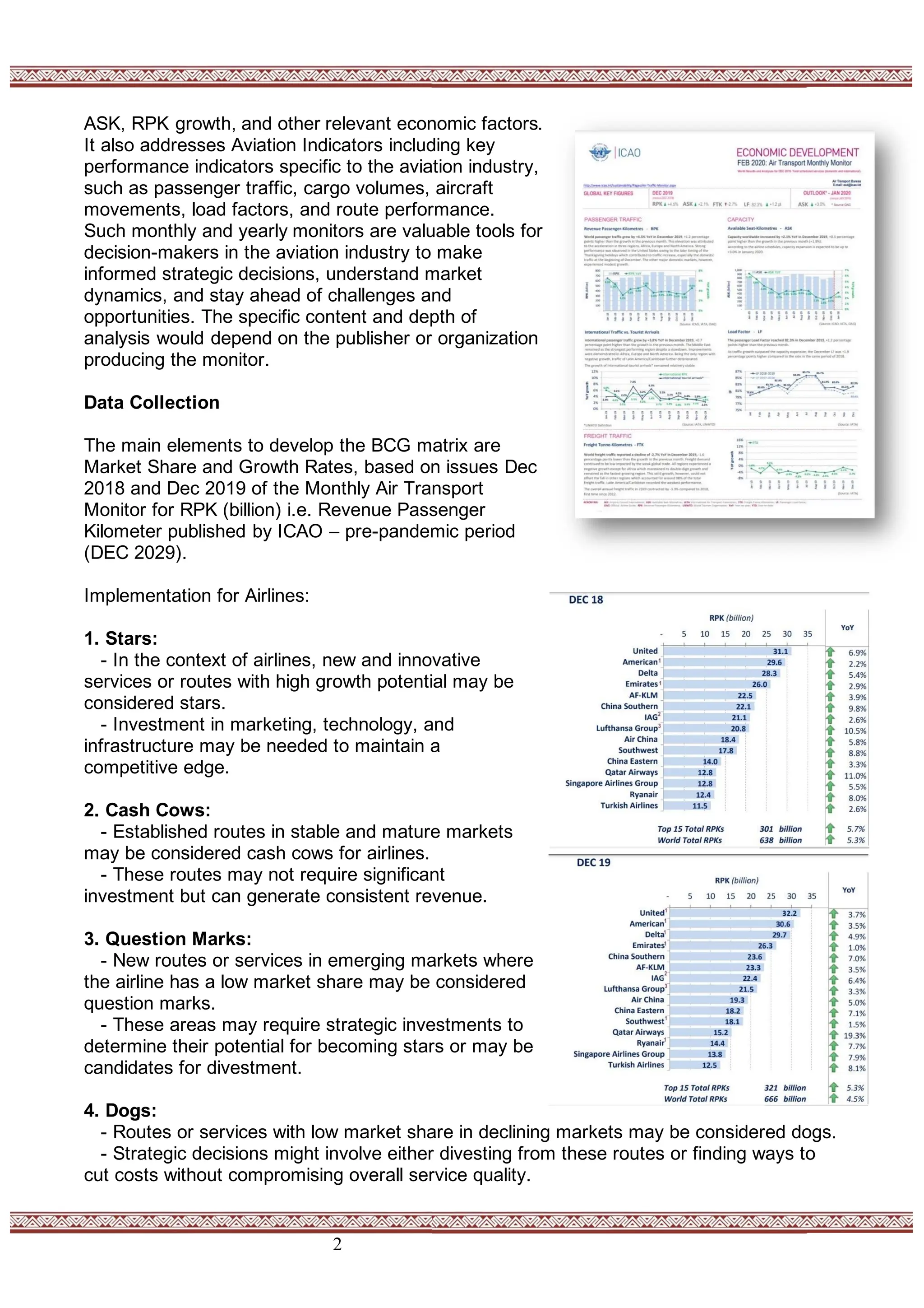 BCG Matrix Analysis for Airlines for period Dec 2019 | PDF