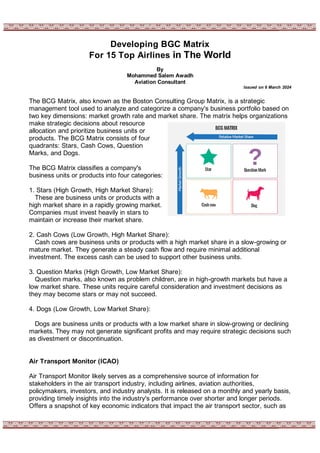 BCG Matrix Analysis for Airlines for period Dec 2019 | PDF