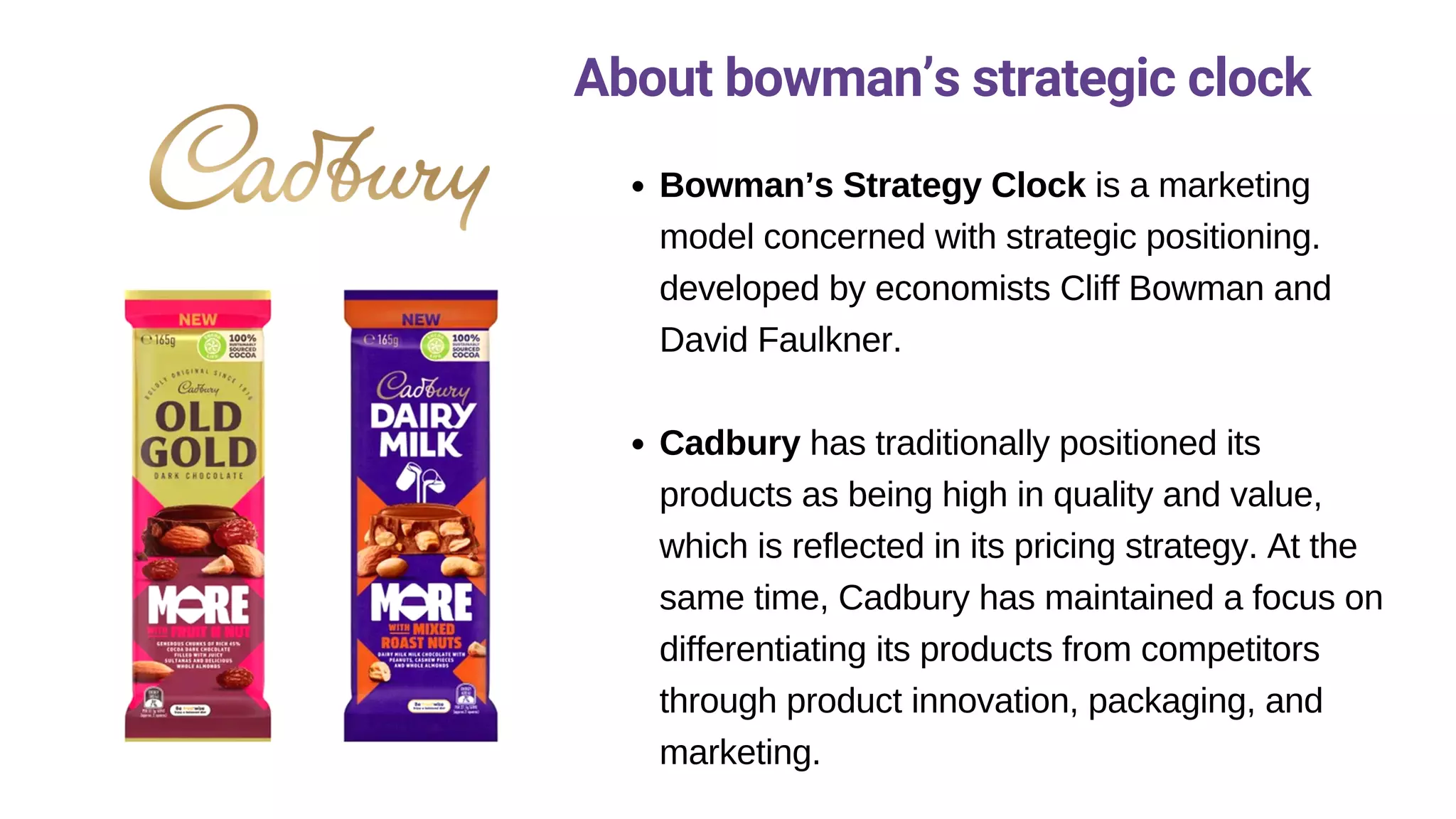 BCG matrix and Bowman’s strategic clock used strategies of Cadbury - By ...