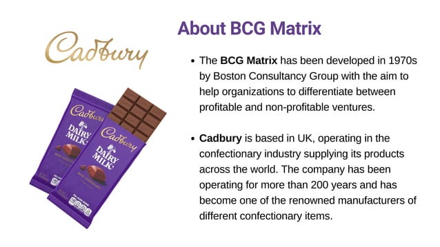 BCG matrix and Bowman’s strategic clock used strategies of Cadbury - By ...