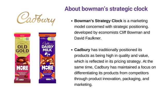 BCG matrix and Bowman’s strategic clock used strategies of Cadbury - By ...