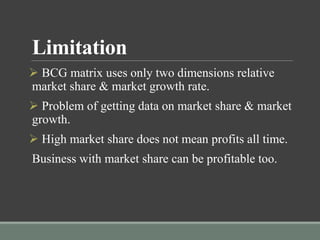BCG matrix explanation | PPTX