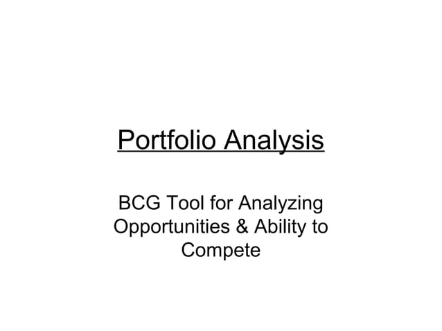 Bcg portfolio analysis | PPT
