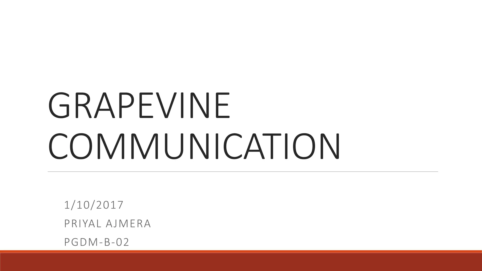 Grapevine Informal Business Communication At Work Place | PPT
