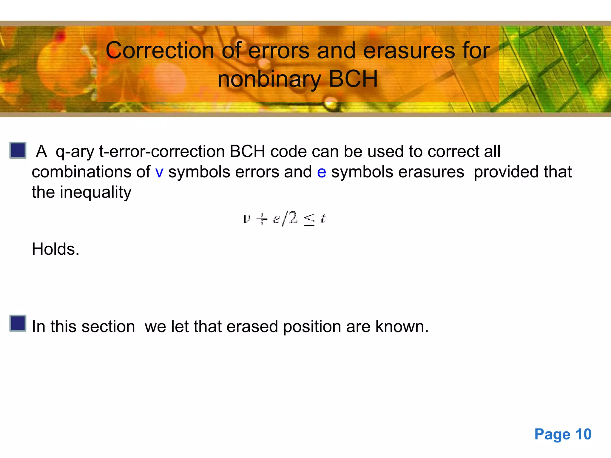 BCH CODE AND DECODING BCH | PPTX | Programming Languages | Computing