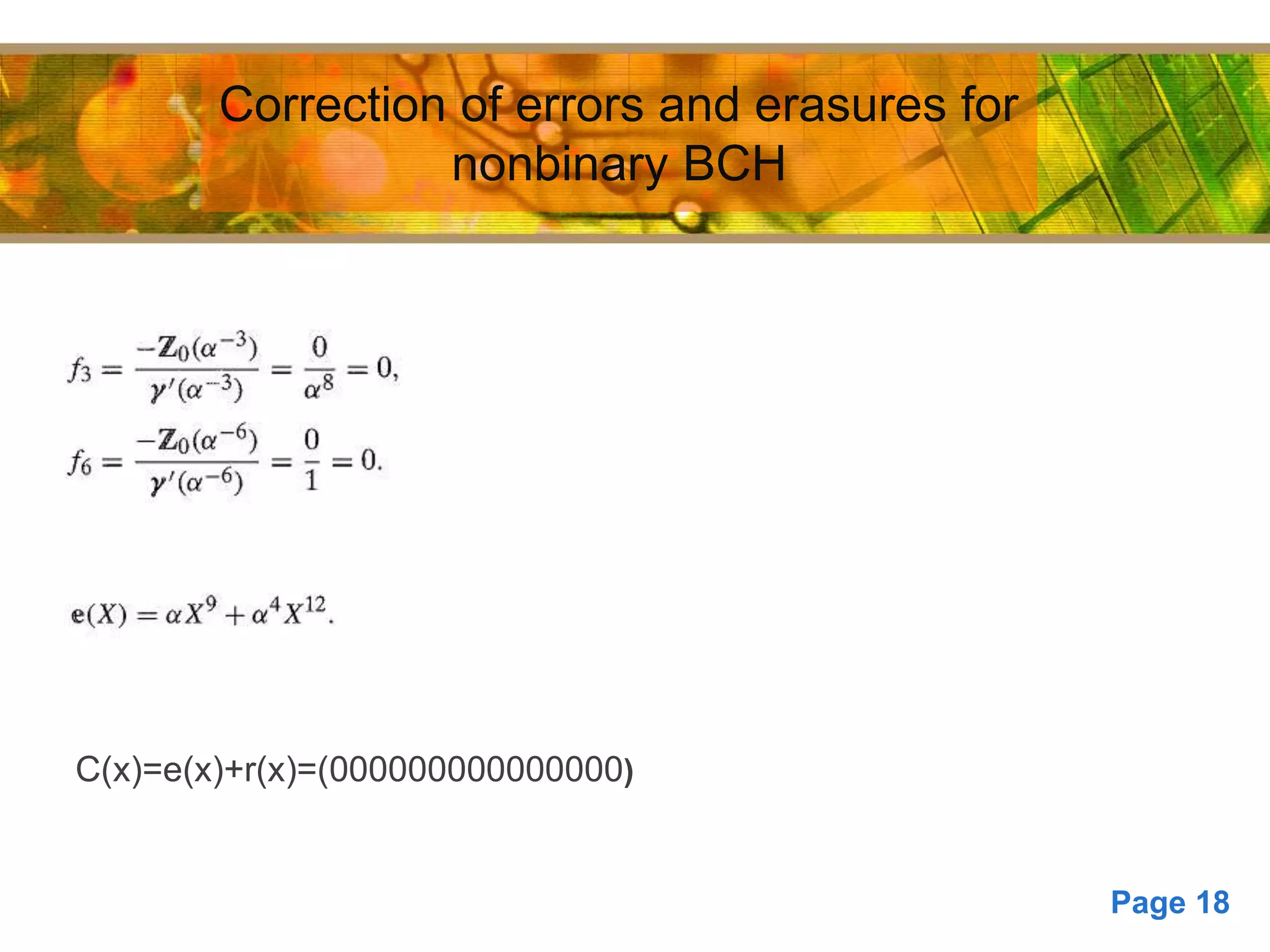 BCH CODE AND DECODING BCH | PPTX
