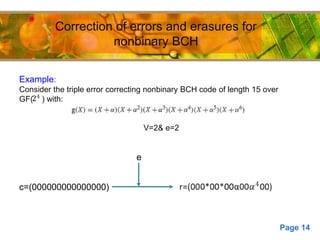BCH CODE AND DECODING BCH | PPTX | Programming Languages | Computing