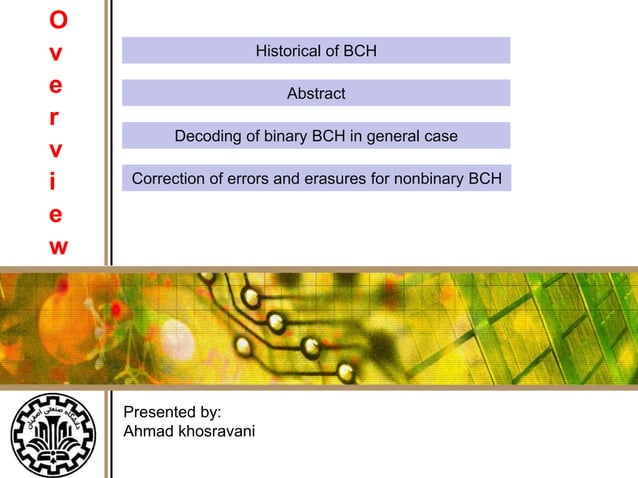 BCH CODE AND DECODING BCH | PPTX | Programming Languages | Computing
