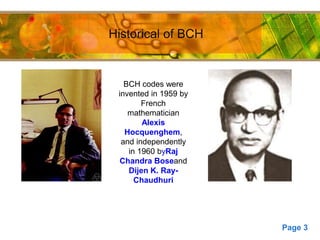 BCH CODE AND DECODING BCH | PPTX