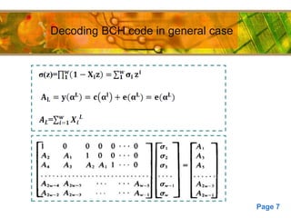 BCH CODE AND DECODING BCH | PPTX