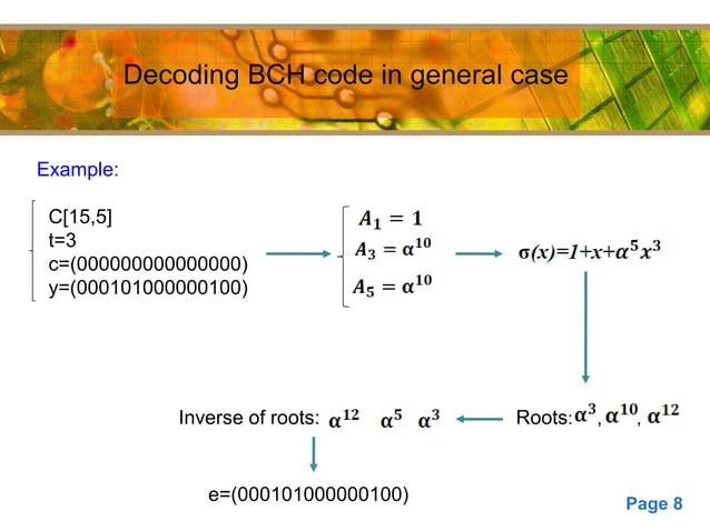 BCH CODE AND DECODING BCH | PPTX | Programming Languages | Computing