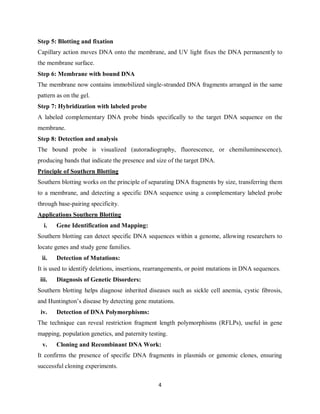Comprehensive Overview of Blotting Techniques and Genomic Libraries in ...