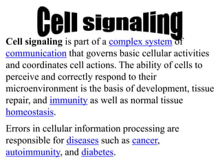 BCH422 signal transduction.pptx and cell comunication | PPTX