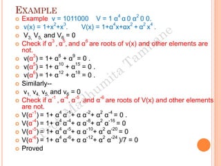 Bch and reed solomon codes generation in frequency domain | PPT