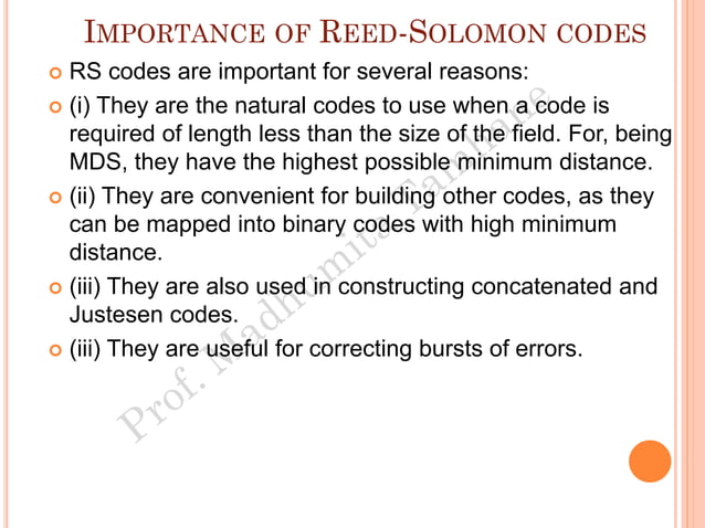 Bch and reed solomon codes generation in frequency domain | PPT