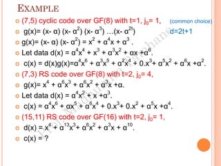 Bch and reed solomon codes generation in frequency domain | PPT