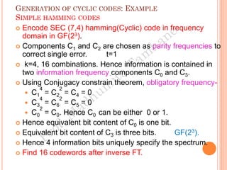 Bch and reed solomon codes generation in frequency domain | PPT
