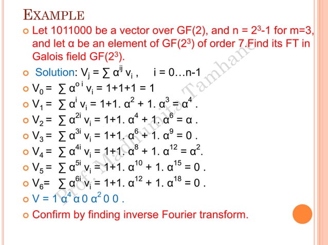 Bch and reed solomon codes generation in frequency domain | PPT