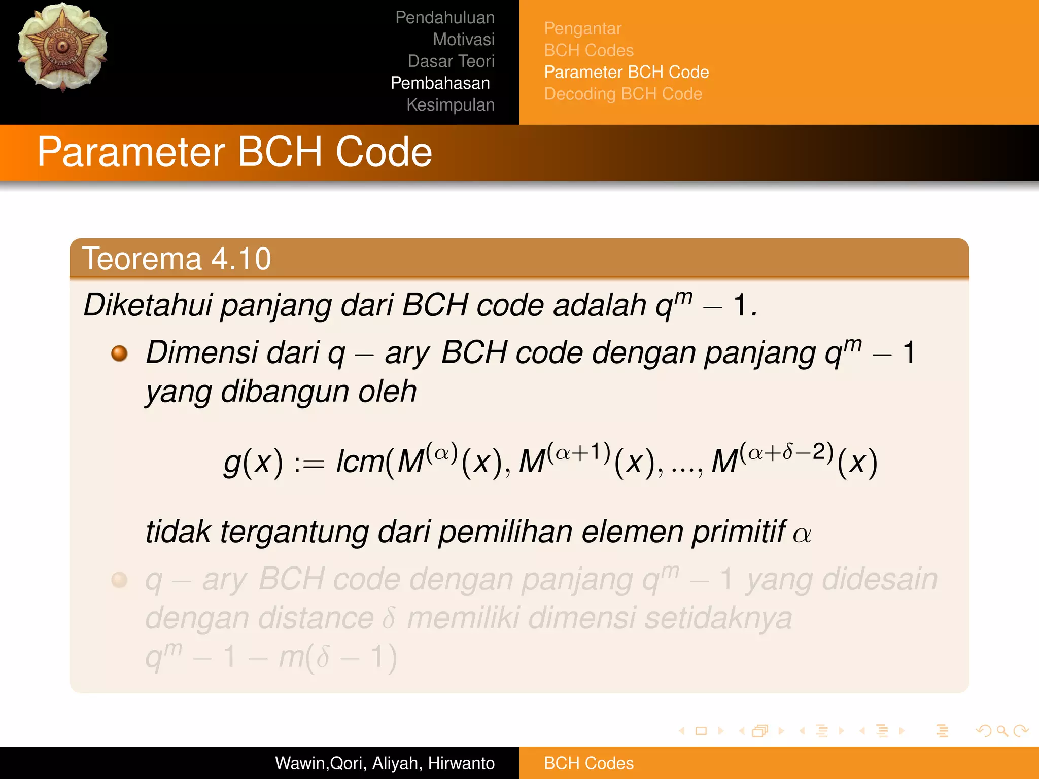 Bch codes final slide | PDF