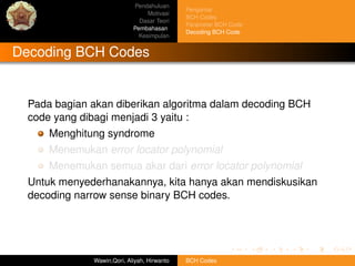 Bch codes final slide | PDF