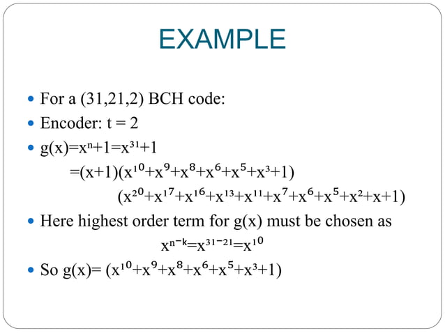 BCH Codes | PPTX | Programming Languages | Computing