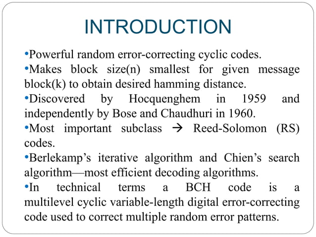 BCH Codes | PPTX | Programming Languages | Computing