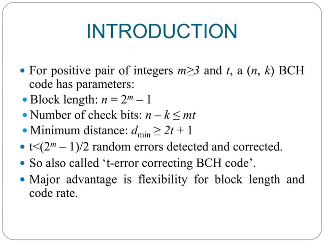 BCH Codes | PPTX | Programming Languages | Computing