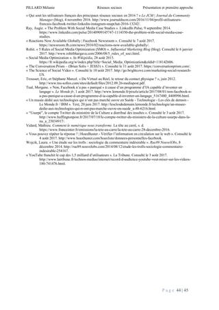Cours Réseaux Sociaux Bachelor M. PILLARD | PDF