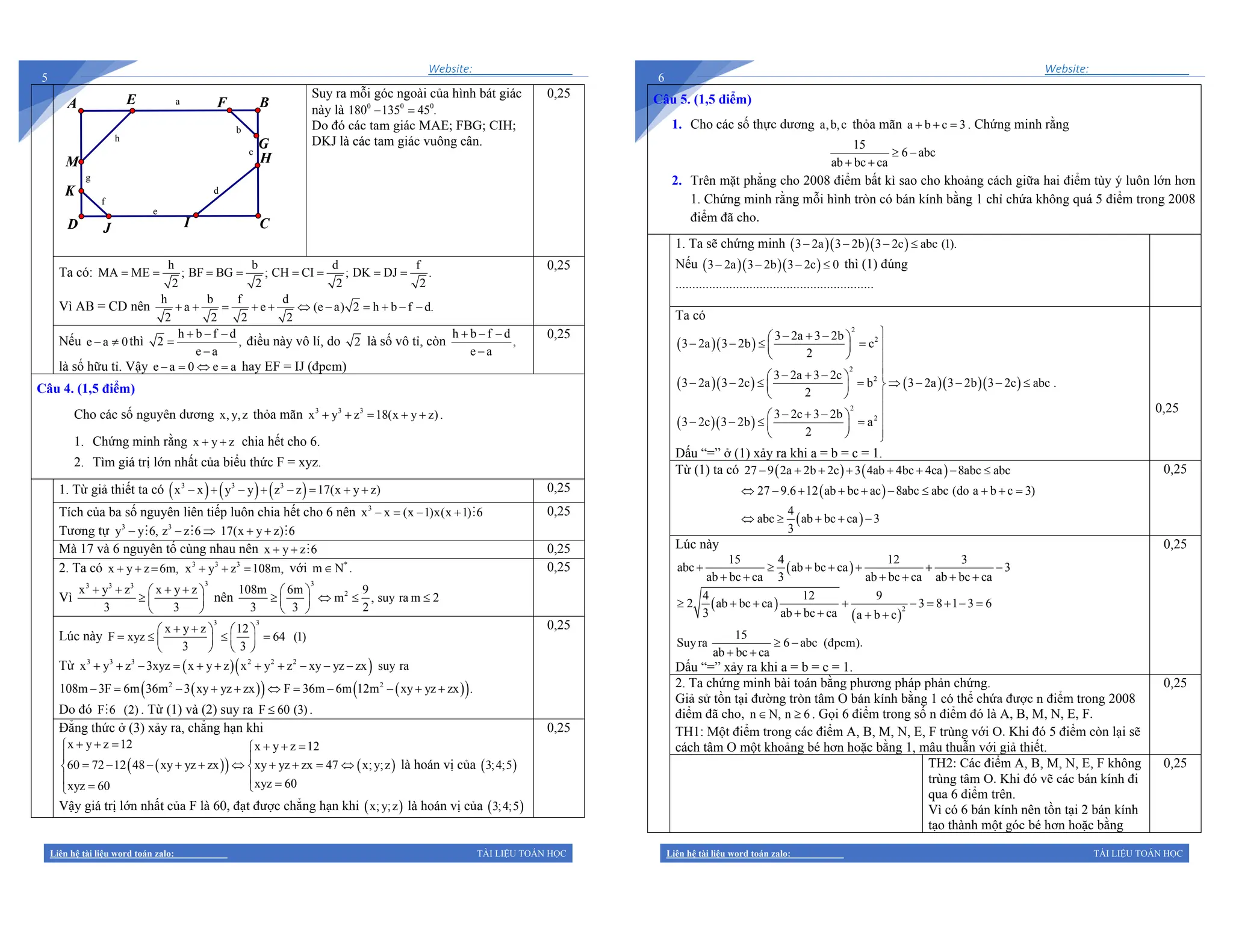 BỘ ĐỀ CHÍNH THỨC + TÁCH ĐỀ + ĐỀ LUYỆN THI VÀO LỚP 10 CHUYÊN TOÁN CÁC ...