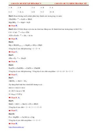 Bộ chuyên đề Hóa học Lớp 9 chất lượng | PDF