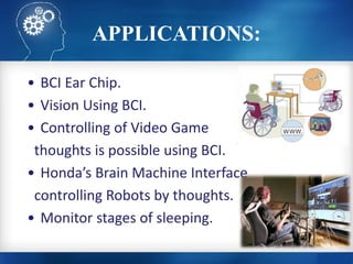 BRAIN COMPUTER INTERFACE (BCI) | PPT