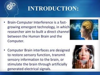 BRAIN COMPUTER INTERFACE (BCI) | PPT