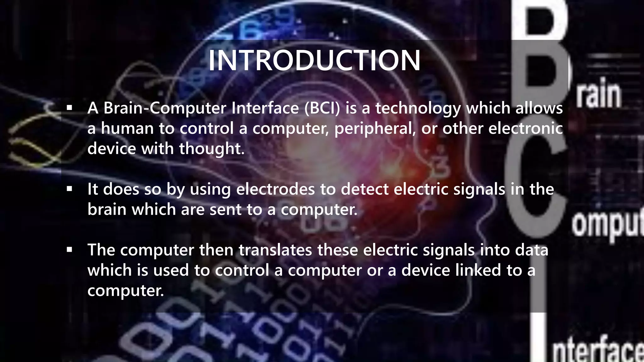 BRAIN COMPUTER INTERFACE(BCI) | PPTX