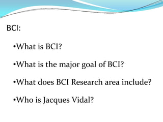 BRAIN COMPUTER INTERFACE | PPT