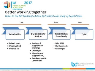 Bci NeBe conf 2017 collaboration - improving supply chain resilience ...