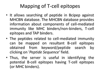 B cell epitope database features and tools | PPT