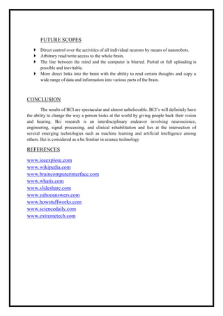 Bci report | DOCX | Brain and Nervous System Disorders | Diseases and ...