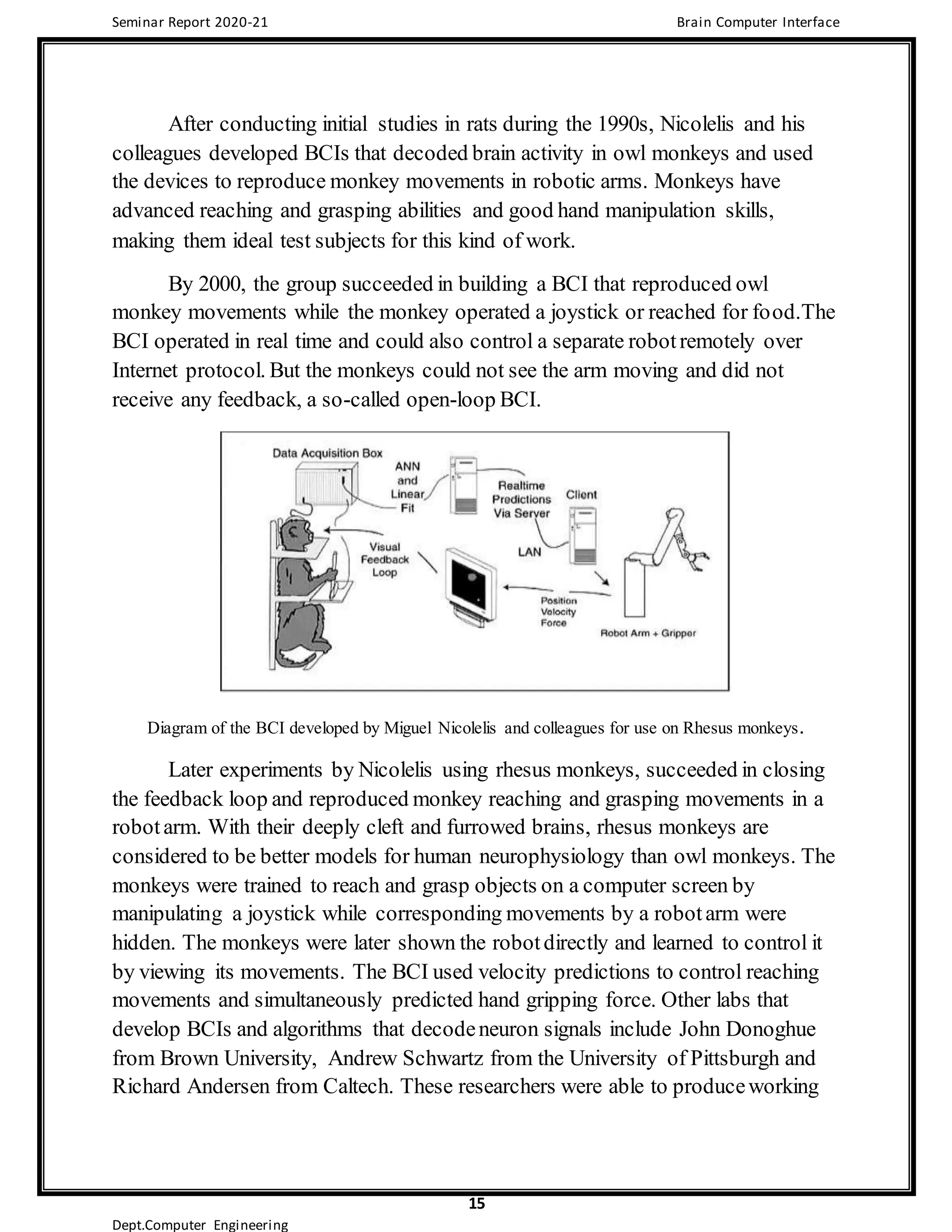 Brain-Computer Interface (BCI)-Seminar Report | PDF