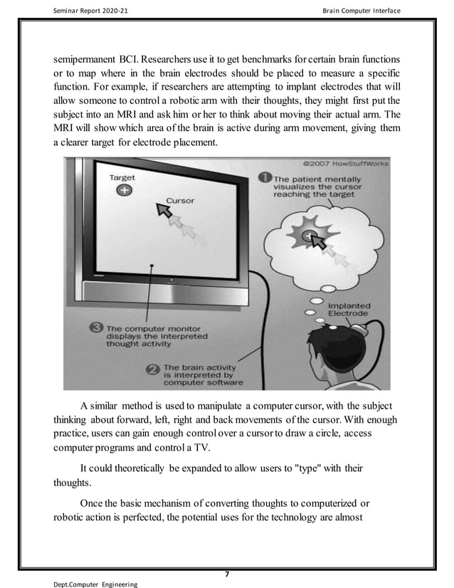 Brain-Computer Interface (BCI)-Seminar Report | DOCX | Brain and ...