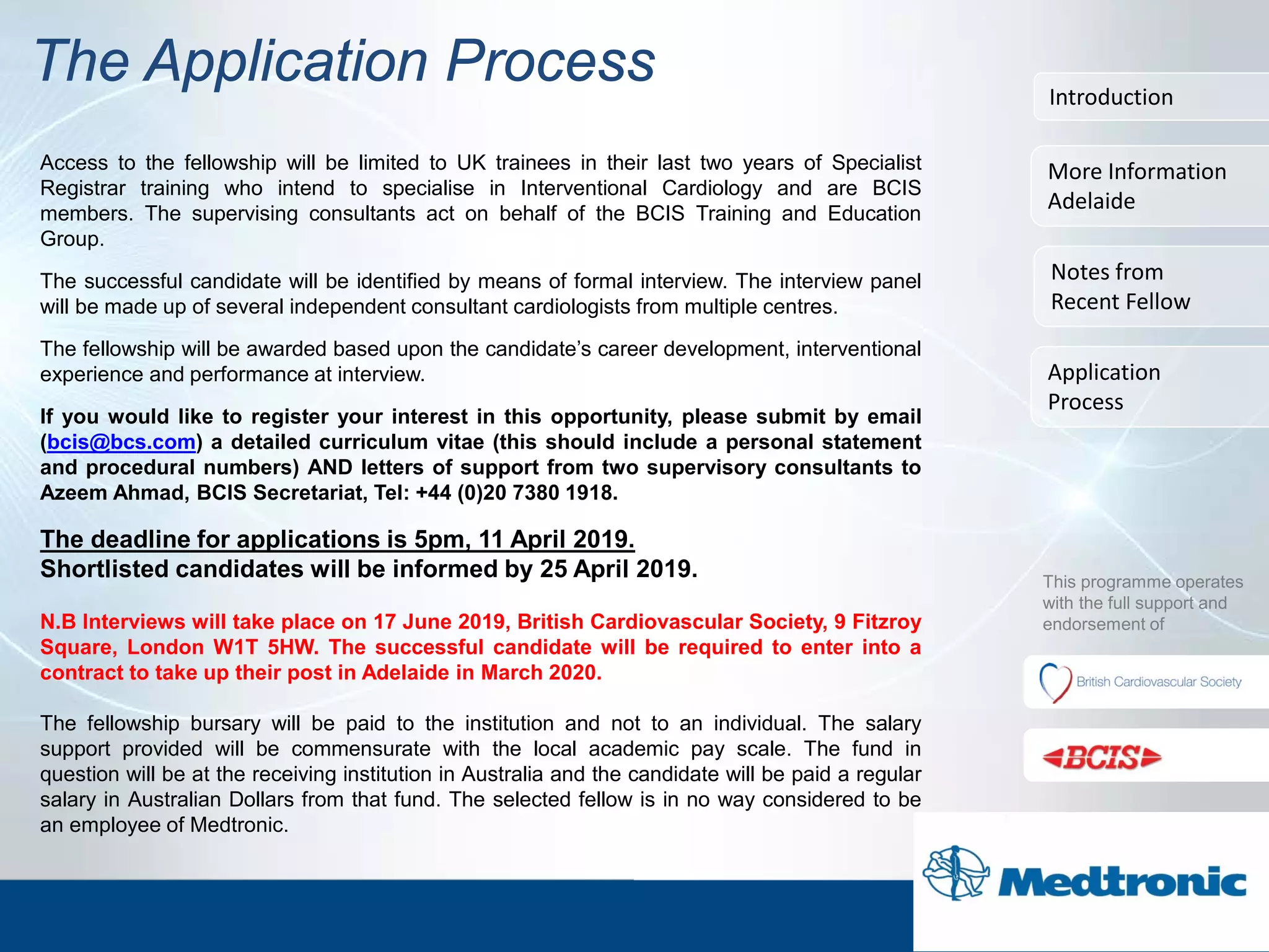 Bcis 2020 fellowship programme adelaide | PPT